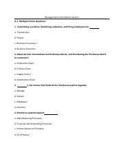 Management Information System MCQ Exercise For Babes Pdf Management Information System Q 1