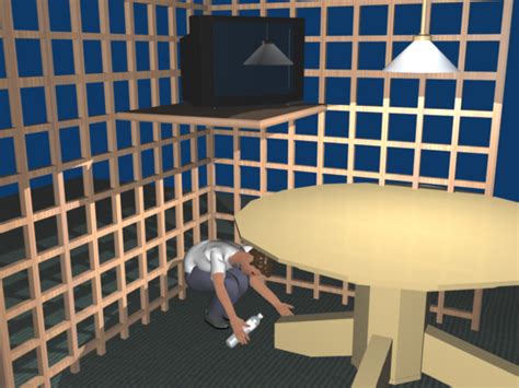 Object Retrieval The Human Model Stands Up And Places The Object On
