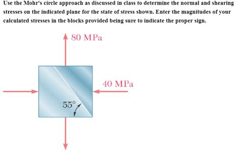 solved use the mohr s circle approach as discussed in class