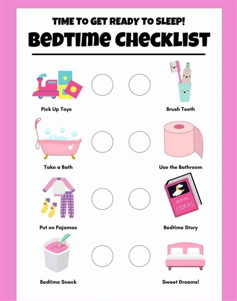 Printable Bedtime Routine Chart Download Free Free Download And Print For You