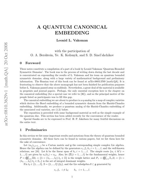 pdf a quantum canonical embedding