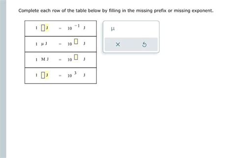 Solved Complete Each Row Of The Table Below By Filling In