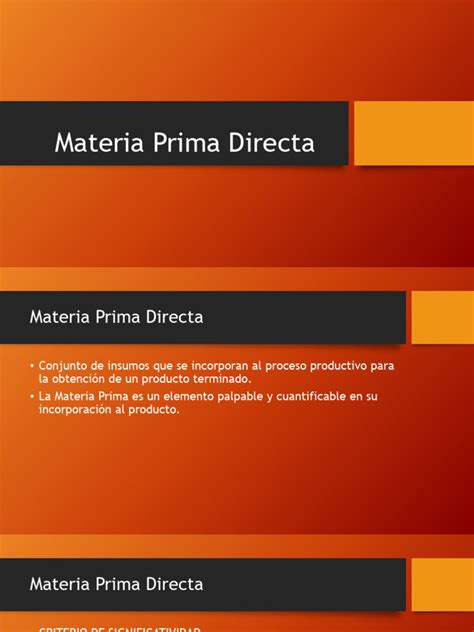 Materia Prima Directa Y Costos Pdf Materia Prima Economias
