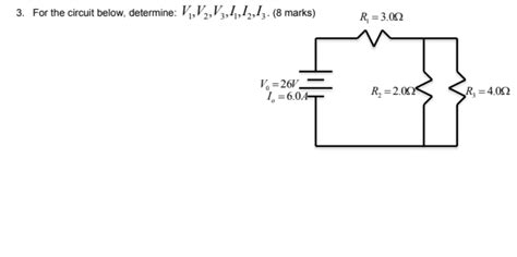 solved 3 for the circuit below determine v1 v2 v3 i1 ir