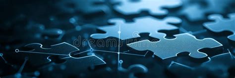 Digital Puzzle Pieces Blue Technology Background Problem Solving