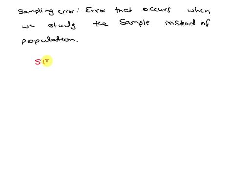 solved use the values on the number line t0 find the sampling error