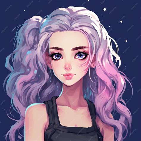 Premium Ai Image Anime Girl With Purple Hair And Blue Eyes