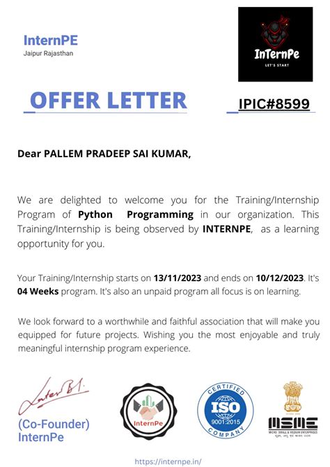 Pythonprogramming Pythoninternship Pradeep Sai Kumar Pallem