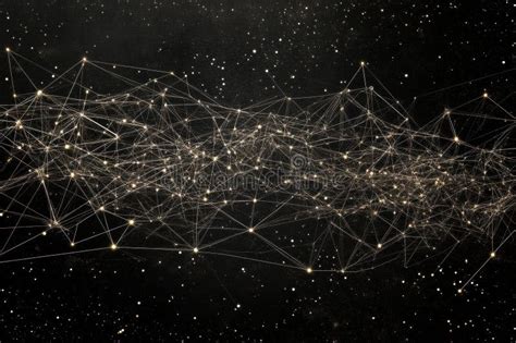 A Visual Representation Showcases A Data Cloud Where Thin Lines Extend