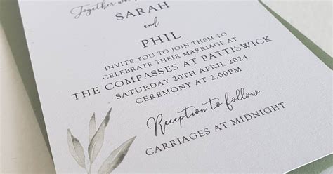 Olive Wedding Invitations And Stationery For Sarah And Phil By Jo