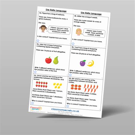 Year 6 Use Ratio Language Reasoning And Problem Solving Resource Classroom Secrets