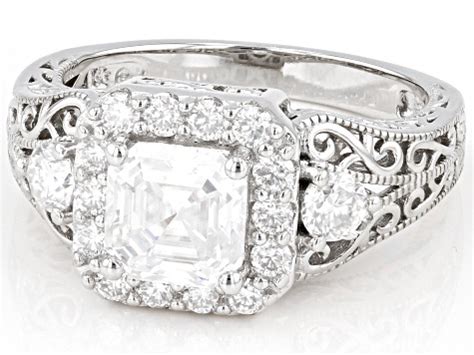 Moissanite Platineve Halo Ring 259ctw Dew Moj966 Jtv