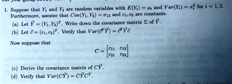 solved random variables with e y and var y 0 for i 1 2