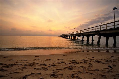 Beach Pier Sunrise Free Photo On Pixabay Pixabay