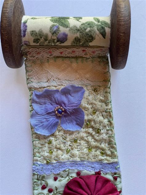 Slow Stitch Snippet Roll Art All Hand Sewn On Vintage Bobbin Etsy Slow Stitch Snippet Roll Art All Hand Sewn On Vintage Bobbin Etsy