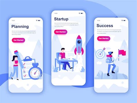 Premium Vector Set Of Onboarding Screens User Interface Kit