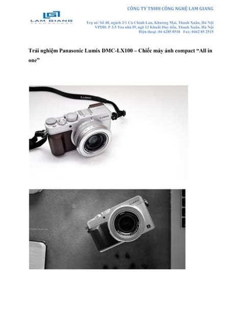 Trải Nghiệm Máy ảnh Lumic Dmc Lx100 Pdf