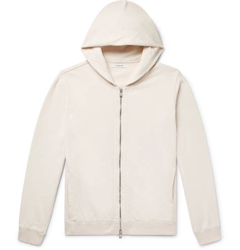Nonnative Coach Loopback Cotton Jersey Zip Up Hoodie Men Cream