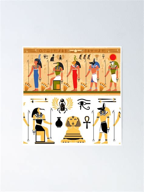 Egyptian Prymaid Sign And Symbol Poster By Darknessjeff86 Redbubble