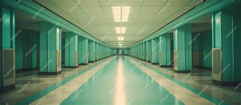 빈 복도 Generative Ai의 투시도 Ai 생성 Psd