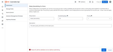 Unable To Create Governance Policy Automation Ops UiPath Community Forum