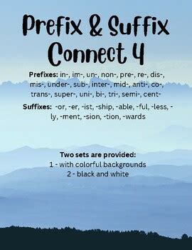 Prefix Suffix Connect By Emily S Teaching Adventures TPT