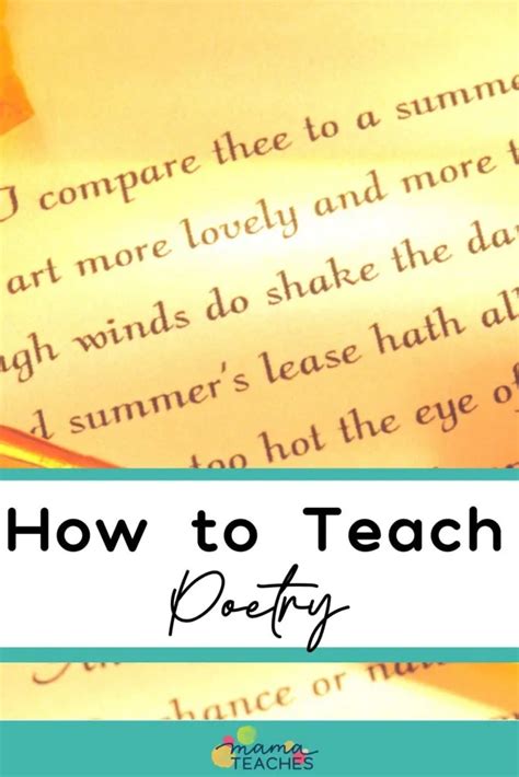 How To Teach Poetry Mama Teaches