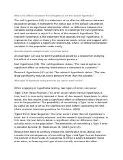 Understanding Null Vs Research Hypothesis In Hypothesis Testing Course Hero