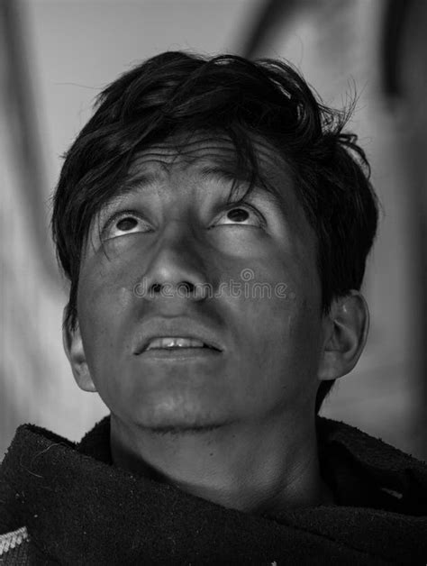 Close Up Of A Handsome Homeless Young Man In The Streets Looking To