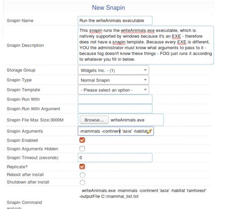 Snapin Examples Fog Project
