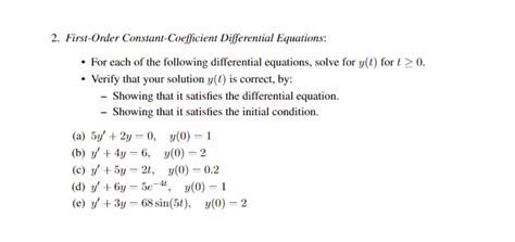 Solved First Order Constant Coefficient Differential