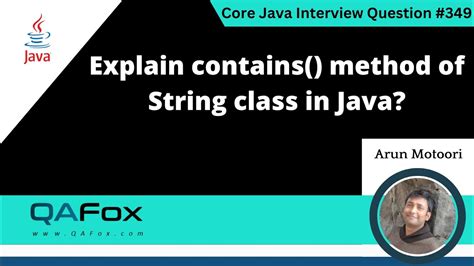 Explain contains() method of String Class in Java (Core Java Interview Question #349) - YouTube