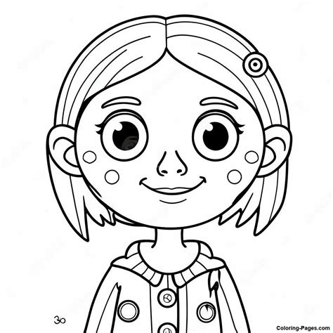 Coraline With Button Eyes Coloring Page Coloring Page Free Printable