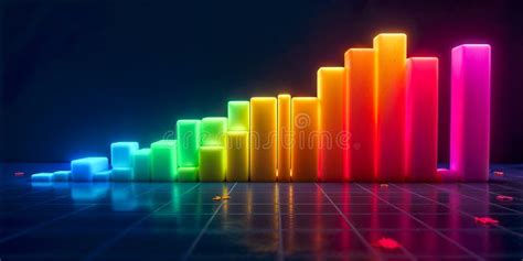 3d Colorful Growth Chart Bars Dynamic Growth Colorful 3d Visualization Of Progress Stock