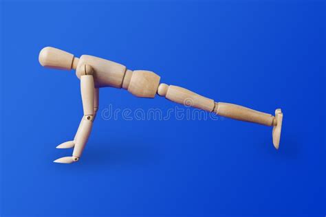 Sports Wooden Toy Figure On Blue Stock Image Image Of Mannequin