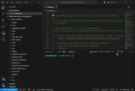 how to set up vscode for developing node red nodes developing nodes