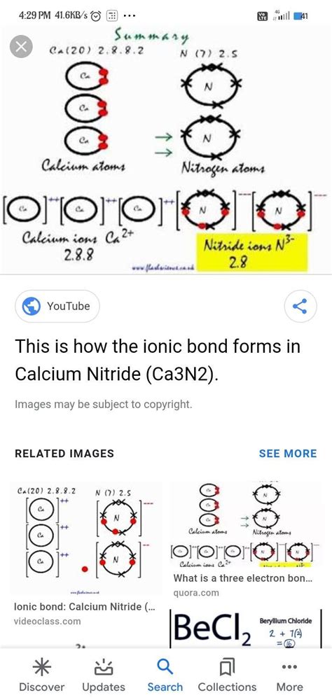 Calcium Reacts With Nitrogen To Form The Ionic Compound Calcium Nitride