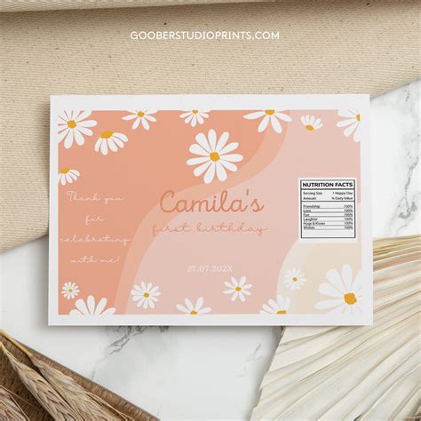 Groovy Daisy Birthday Chip Bags Goober Studio Prints