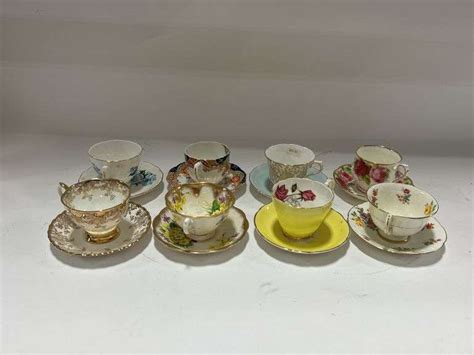 Eight Assorted Tea Cups And Saucers Shackelton Auctions Inc