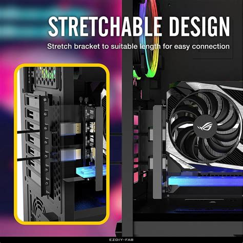BỘ DỰng DỌc Vga KÈm Riser Ezdiy Argb Vertical Gpu Mount With Pcie40