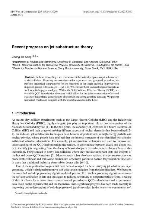pdf recent progress on jet substructure theory