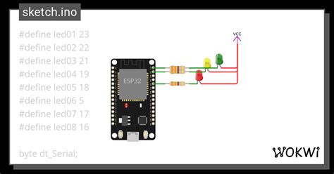 Serial LED Copy 01 Wokwi ESP32 STM32 Arduino Simulator