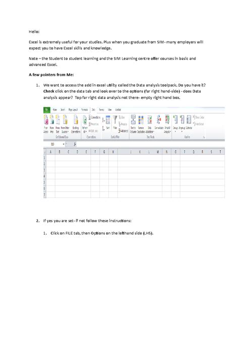 A Few Pointers On Excel 1 Hello Excel Is Extremely Useful For Your