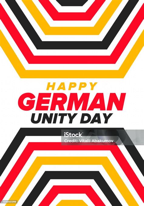 독일 통일의 날 매년 10월 3일 독일에서 축하를 받았다 통일 자유 통일의 행복한 국경일 도이치 플래그 애국 포스터 디자인 벡터 일러스트레이션 10월에 대한 스톡 벡터 아트