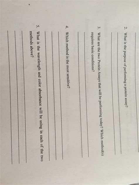 Solved What Is The Purpose Of Performing A Protein Assay Chegg Com