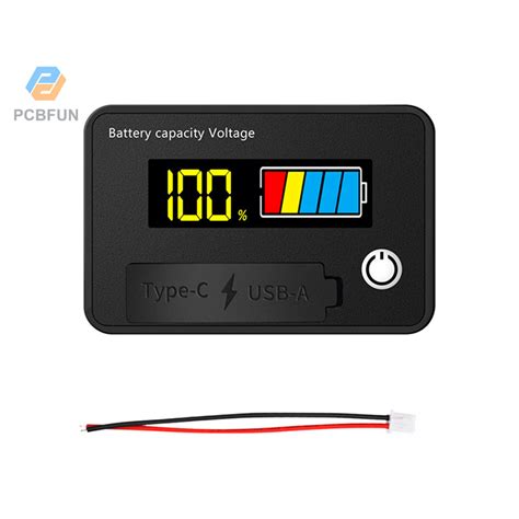 Pcbfun 6140b Lcd Digital Voltage Meter Acid Battery Lithium Battery Level Indicator Reverse