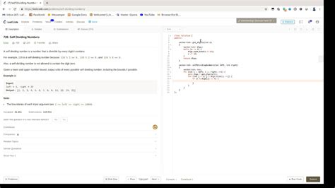 Leetcode 728 Self Dividing Numbers Youtube