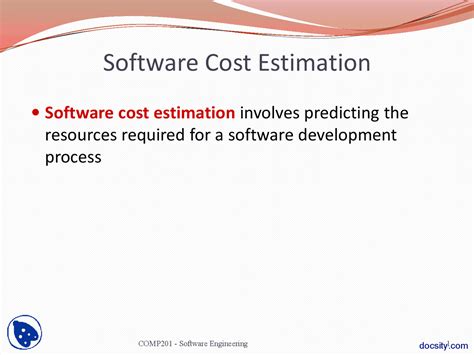 Software Cost Estimation Basics Of Software Engineering Lecture Slides