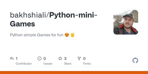 Github Bakhshiali Python Mini Games Python Simple Games For Fun