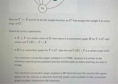 solved let g v e be an undirected connected graph and